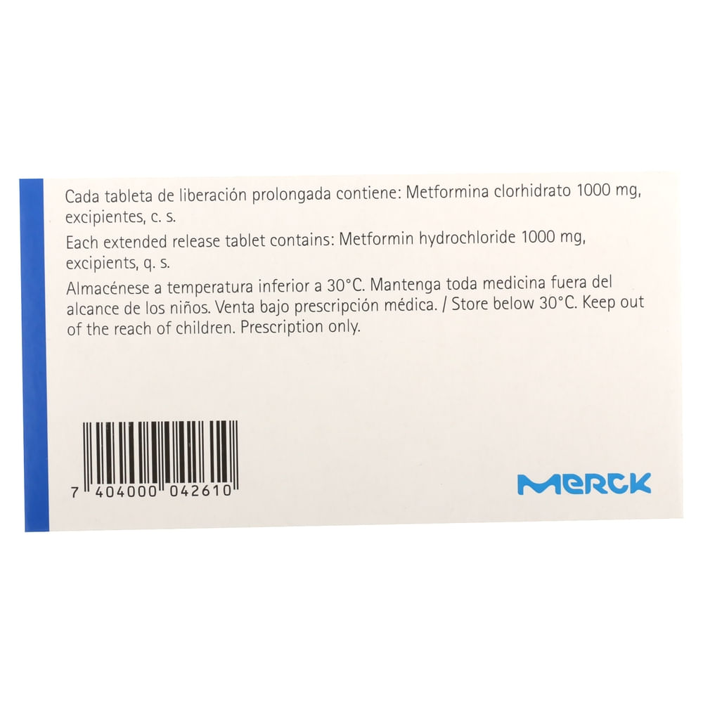 Comprar Glisulin Xr Merck 1000 Mg X 30 Tabletas | Walmart Costa Rica ...