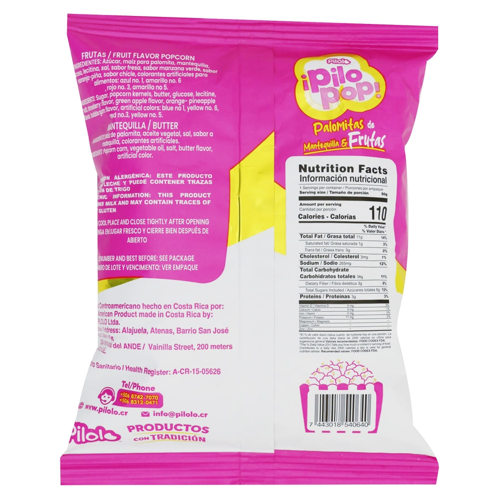 Comprar Palomita Pilolo Mixta Frutas - 50 g | Walmart Costa Rica ...