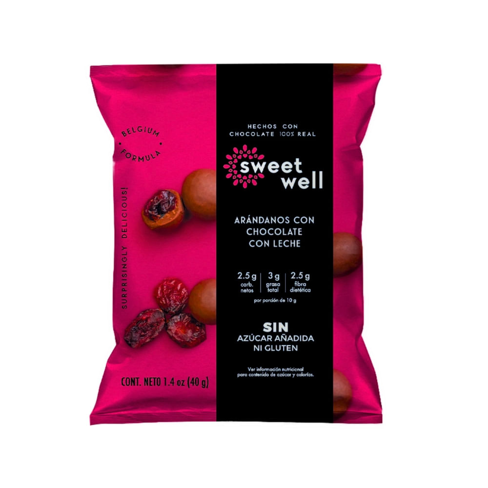 Comprar Chocolate Sweet Well con arándano sin azucar bolsa -40 g ...