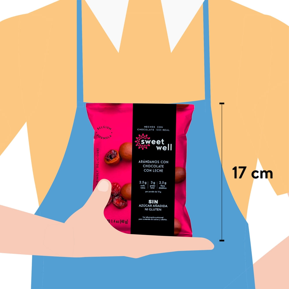 Comprar Chocolate Sweet Well con arándano sin azucar bolsa -40 g ...