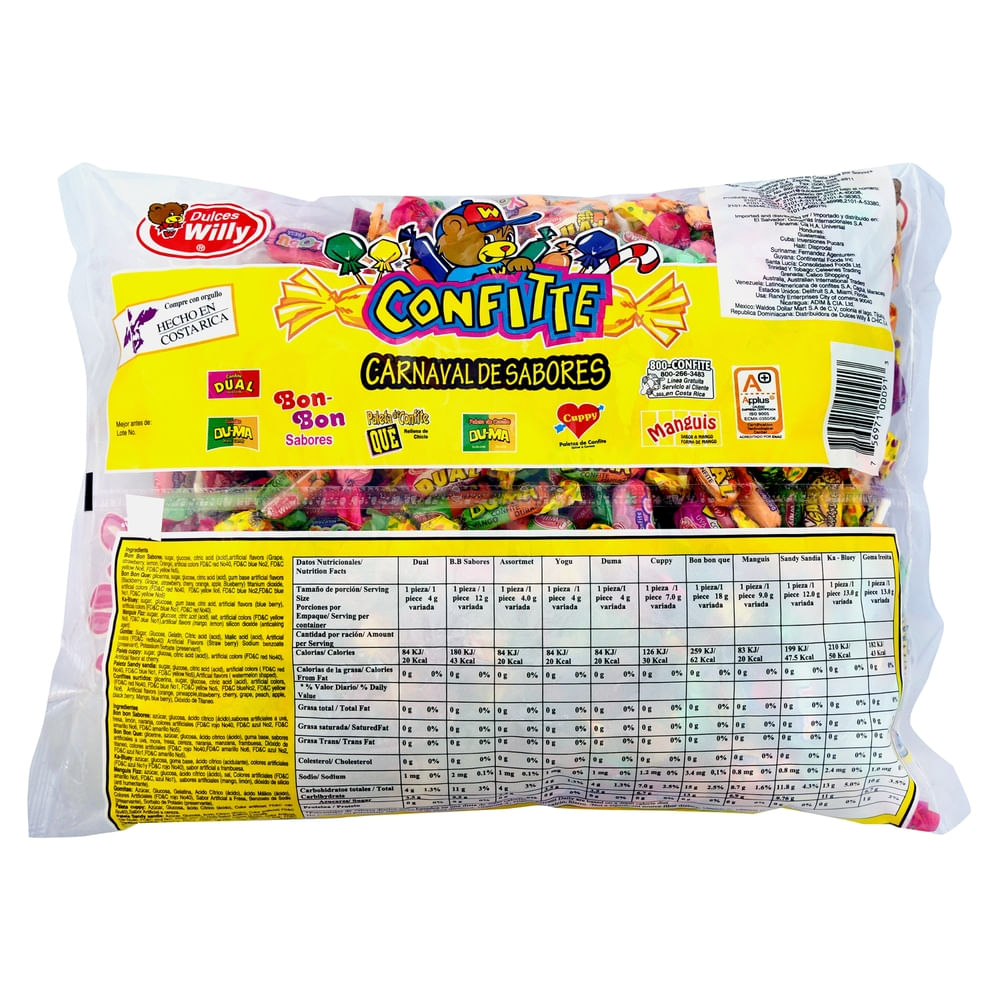 Comprar Confites Willy Carnaval De Sabores Surtidos - 1190 g | Walmart ...