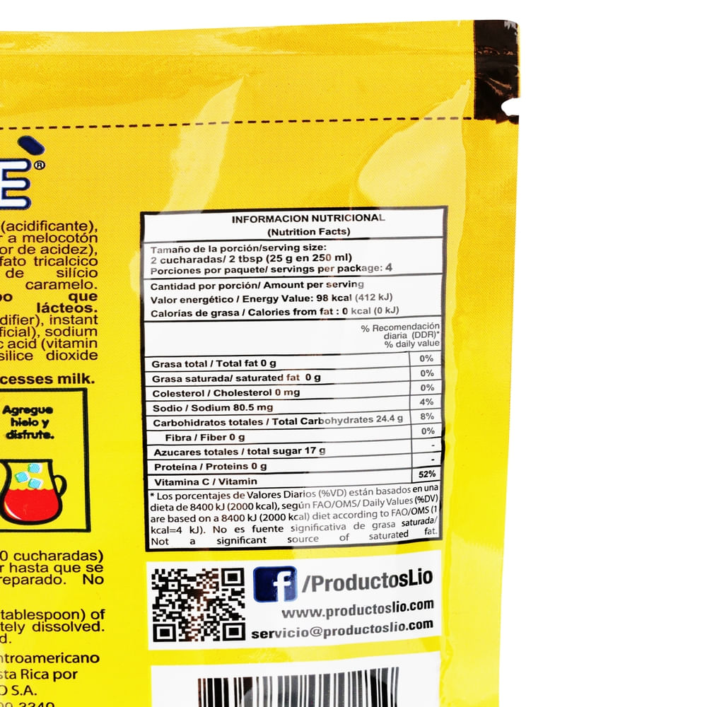 Comprar Bebida En Polvo Lio Té Melocotón - 100 g | Walmart Costa Rica ...