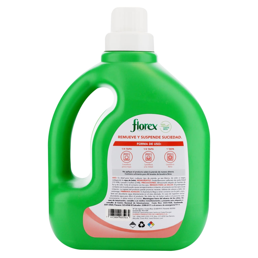 Comprar Detergen líquido Florex ropa bebé - 2800 ml | Walmart Costa ...