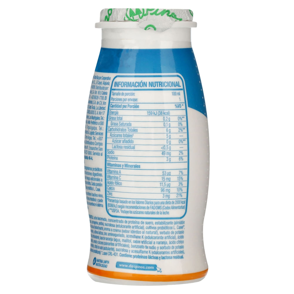 Comprar Yogurt Dos Pinos Bio Delactomy Naranja -100ml | Walmart Costa ...