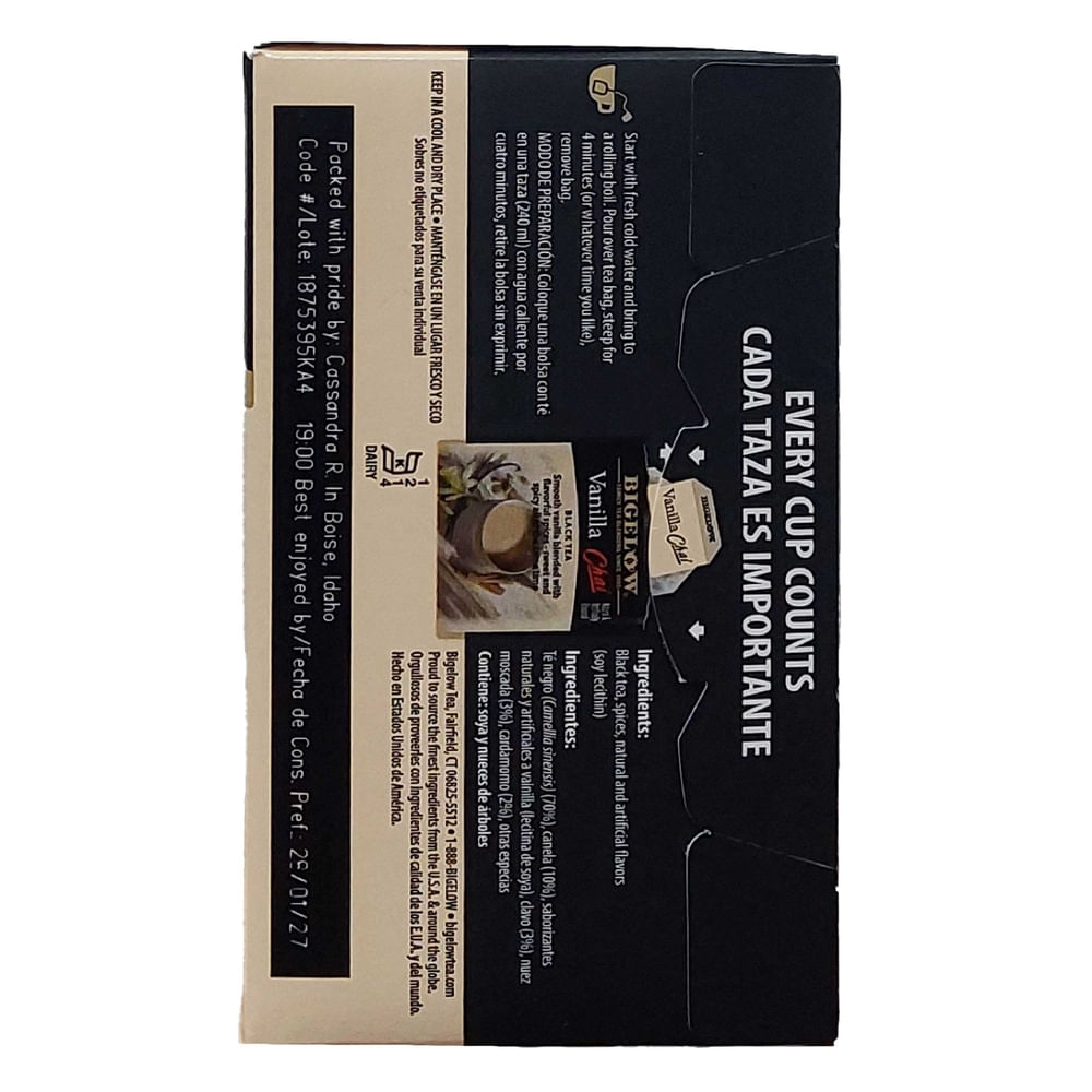 Comprar Tea Vanilla Chai 41gr Bigelow | Walmart Costa Rica - Walmart ...