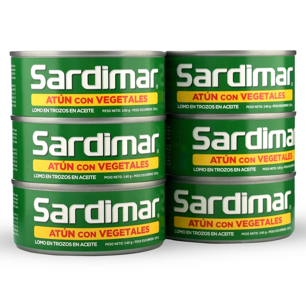 Comprar Atún Sardimar vegetales en aceite 6 pack - 852 g | Walmart ...
