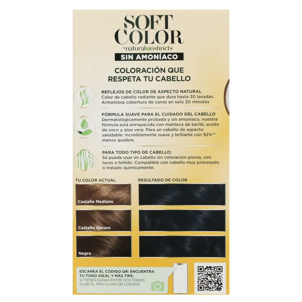 Comprar Tinte para cabello Soft Color kit sin amoniaco tono no.28 negro ...