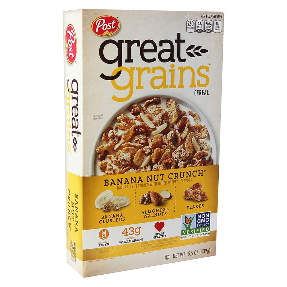 Comprar Cereal Post great grains con banano y almendras - 439 g ...