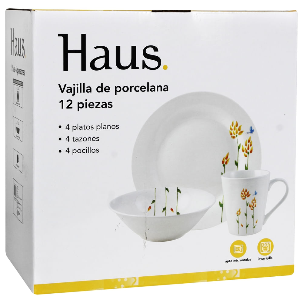 Comprar Vajilla Haus De Porcelana Con Diseño - 12Pzas | Walmart Costa ...