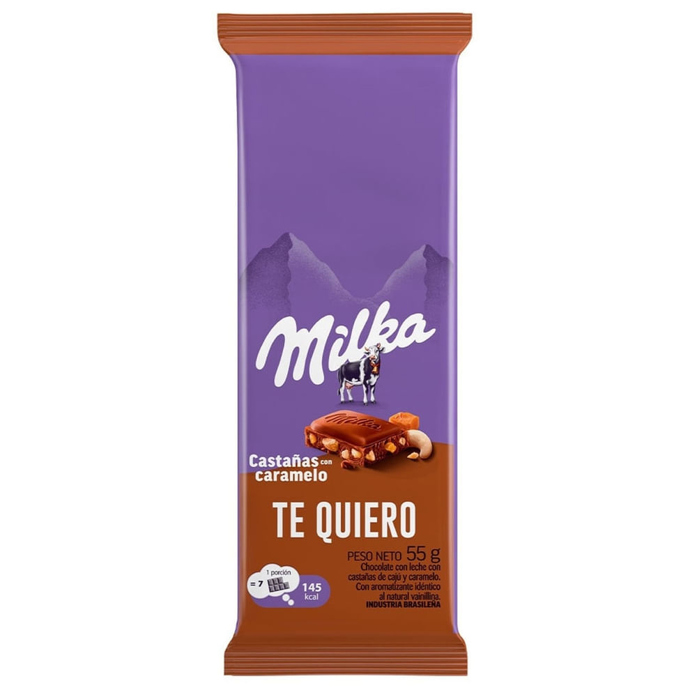 Comprar Chocolate Milka relleno de castañas con caramelo - 55 g ...