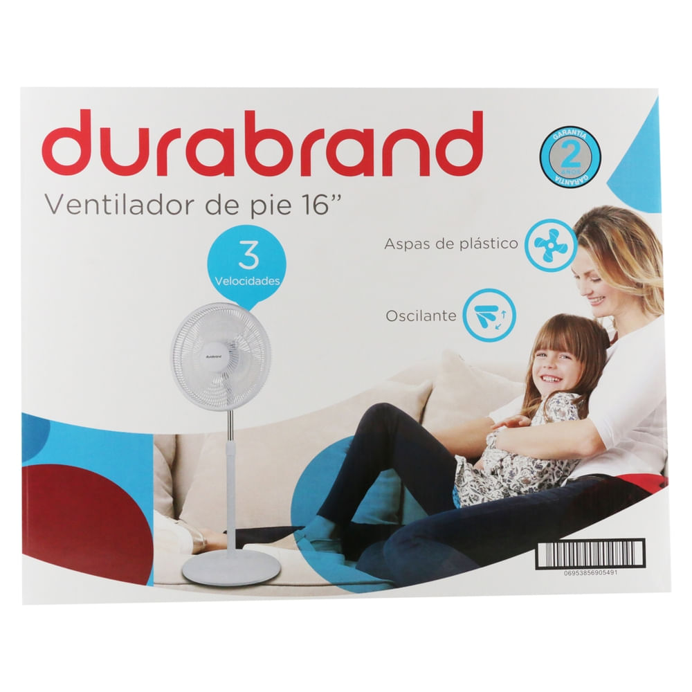 Ventilador Durabrand de pie 3 velocidades diámetro 16 pulgadas ...