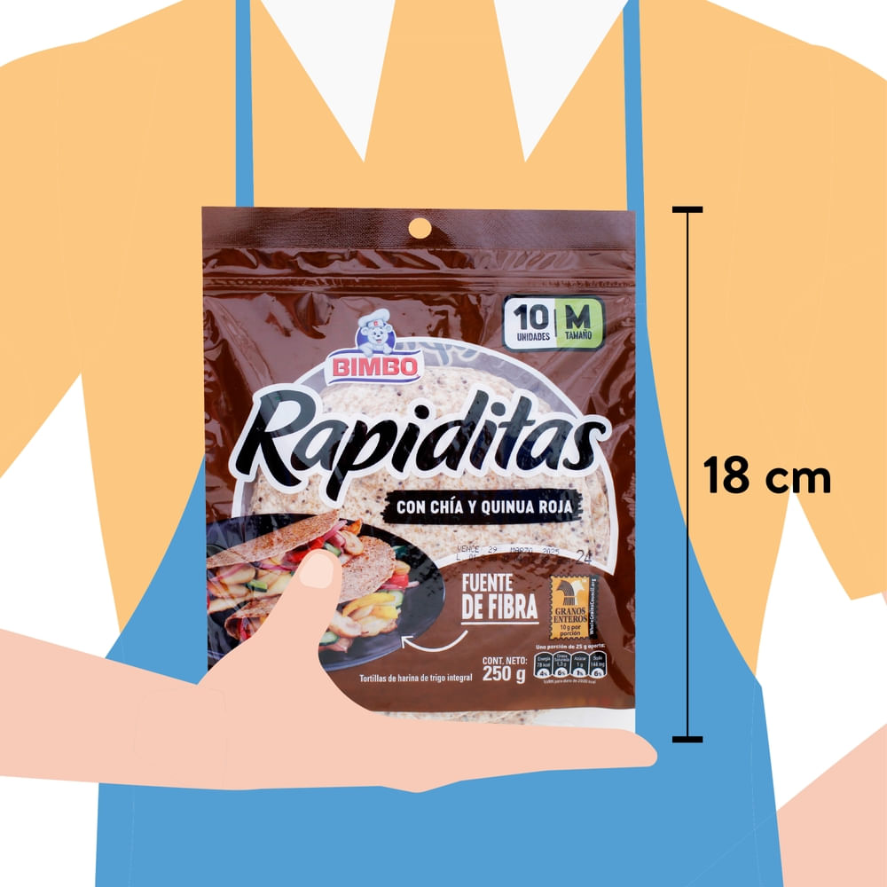 Comprar Tortilla Bimbo Rapidita Chía Y Quinua Roja - 250 g | Walmart ...