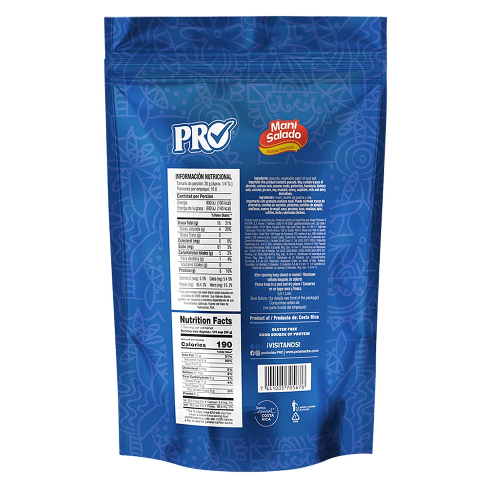 Comprar Mani Pro Salado - 500 g | Walmart Costa Rica - Walmart | Costa Rica