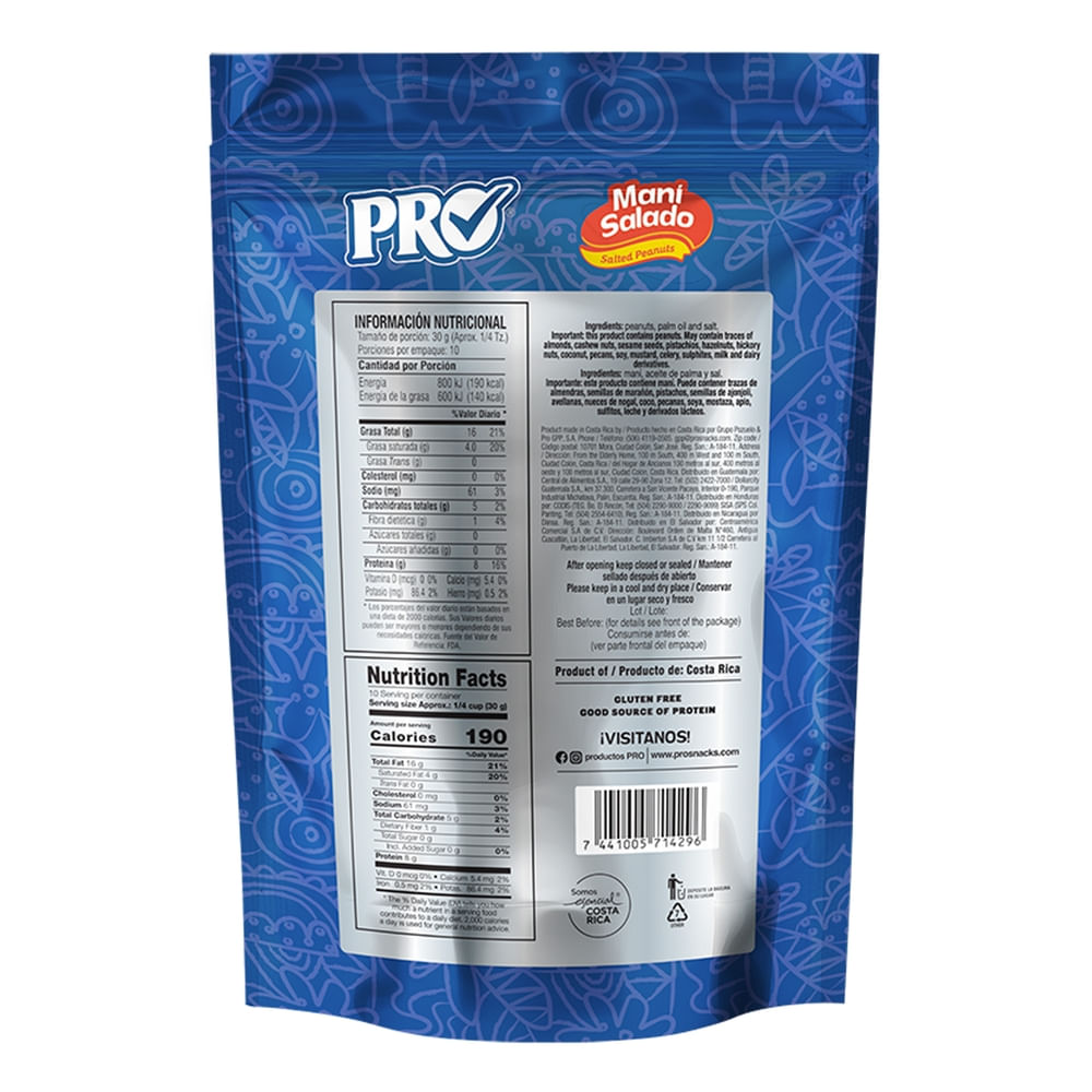 Comprar Maní PRO con sal doypack - 300 g | Walmart Costa Rica ...