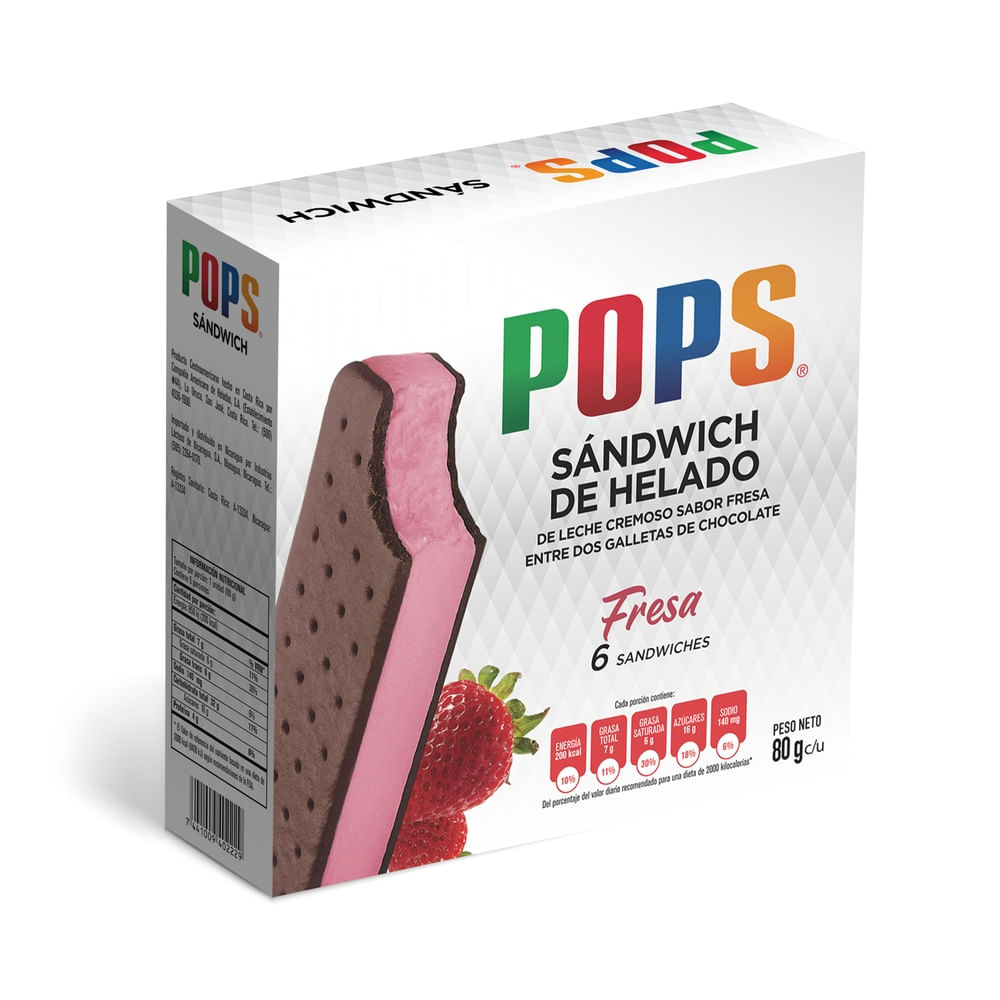Comprar Helado Pops, Sándwich Fresa -6 Uds/ 80g | Walmart Costa Rica ...