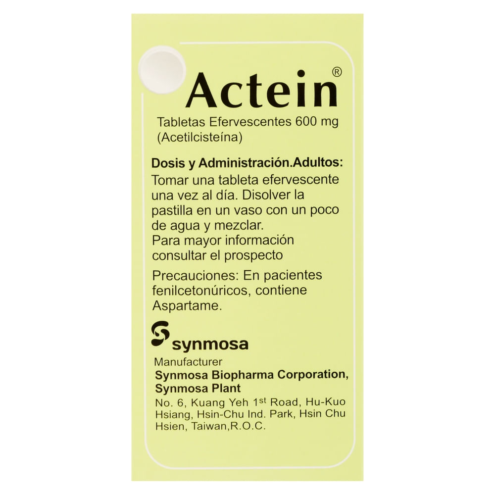 Comprar Acetilcisteína Biopharma Actein Tabletas Efervescentes 600 mg ...