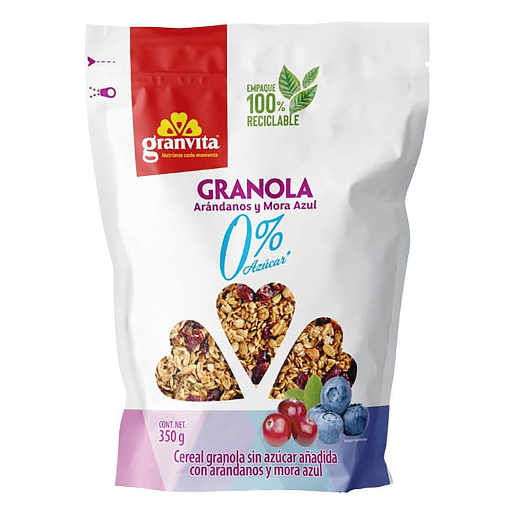 Comprar Granola Granvita con arandanos y mora azul 0% de azúcar - 350 g ...