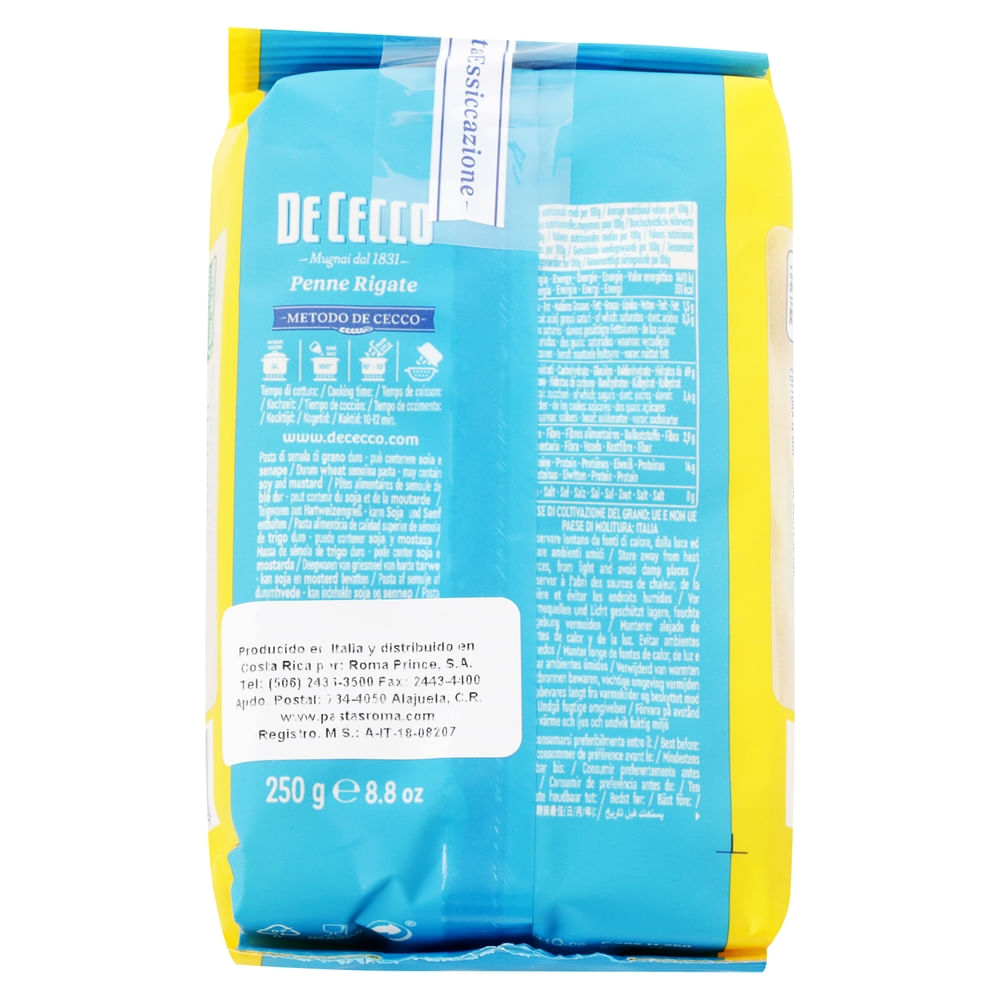 Penne Rigate De Cecco 250gr - Walmart | Costa Rica