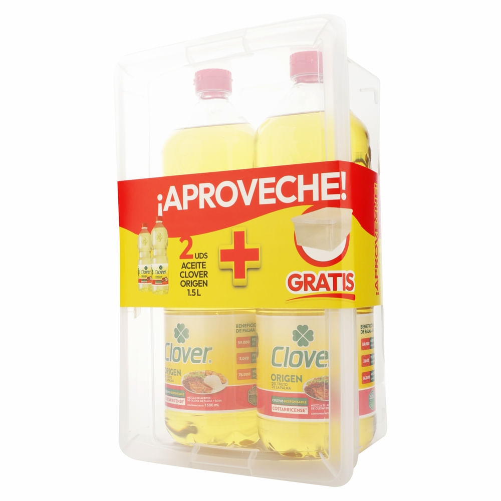 Comprar Aceite Clover 2pac Mas Recipiente 1500ml | Walmart Costa Rica ...