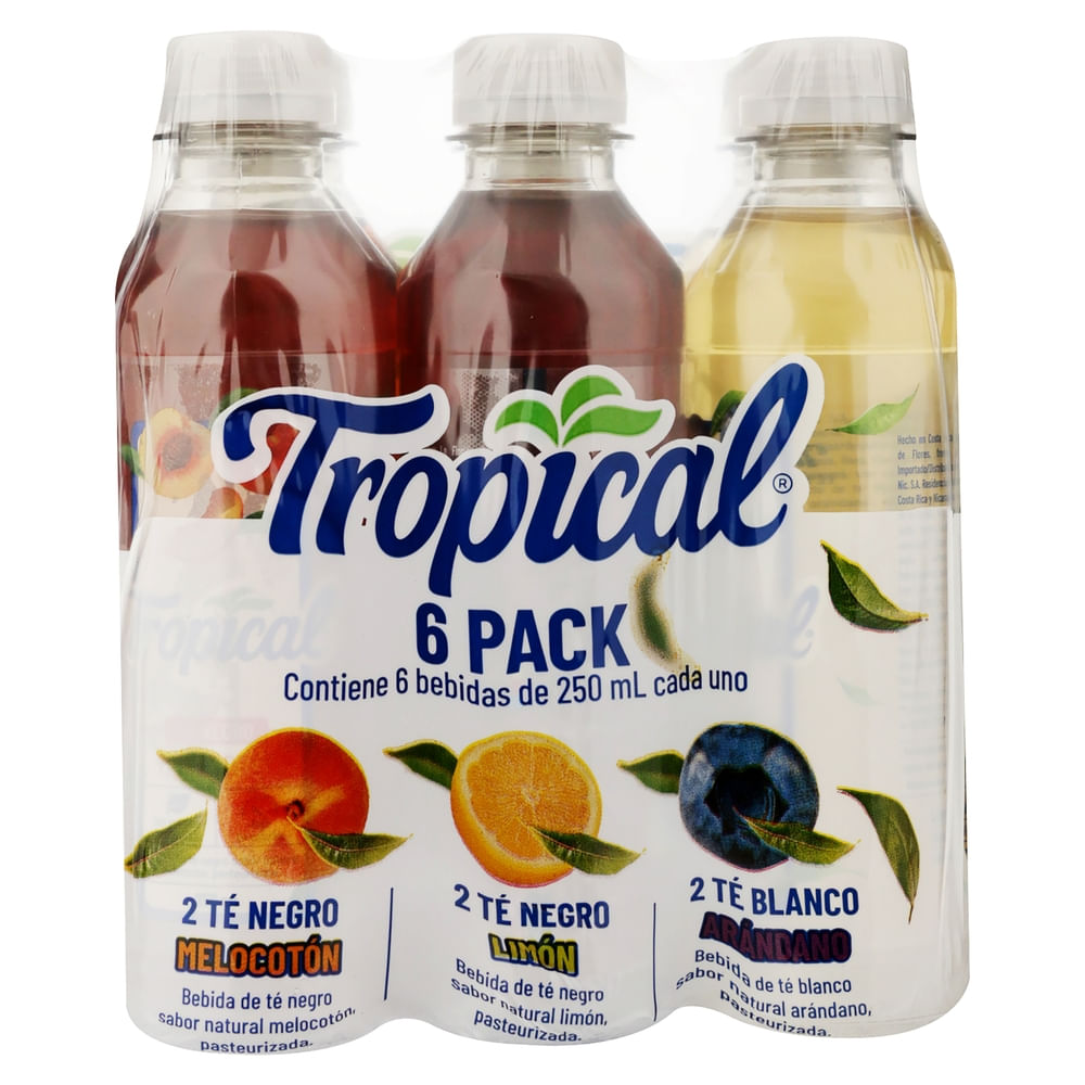 Comprar 6 Pack Refresco Tropical Melocotón, Limón, Blanco -250ml ...