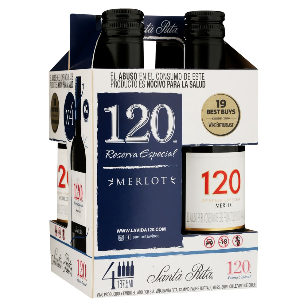 Vino Tin 4pk Vino Starit120 Merlot 187ml - Walmart | Costa Rica