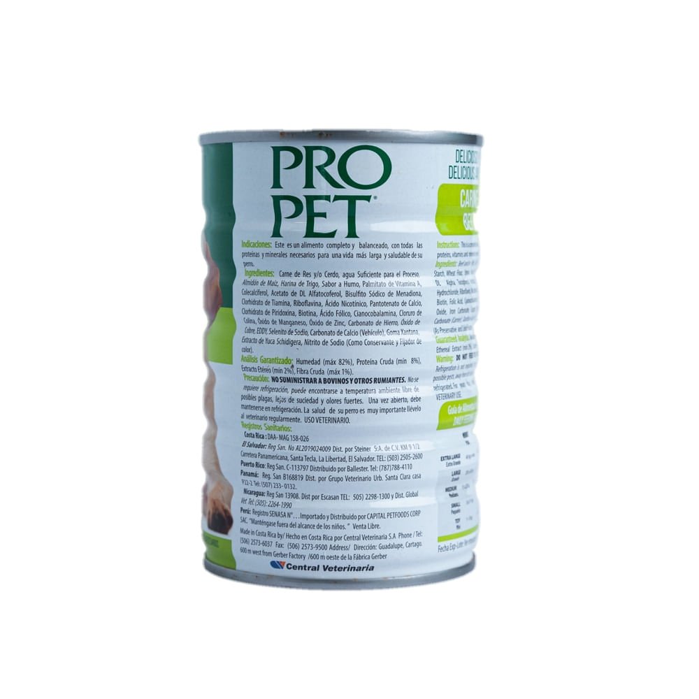 Comprar Carne en lata Pro Pet, para perro -400g | Walmart Costa Rica ...