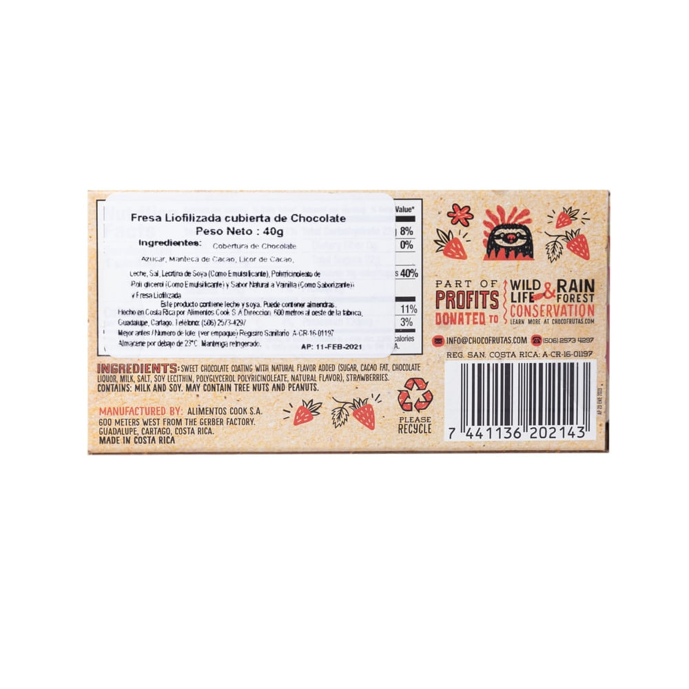 Comprar Chocolates Chocofrutas Fresa Caja - 40g | Walmart Costa Rica ...