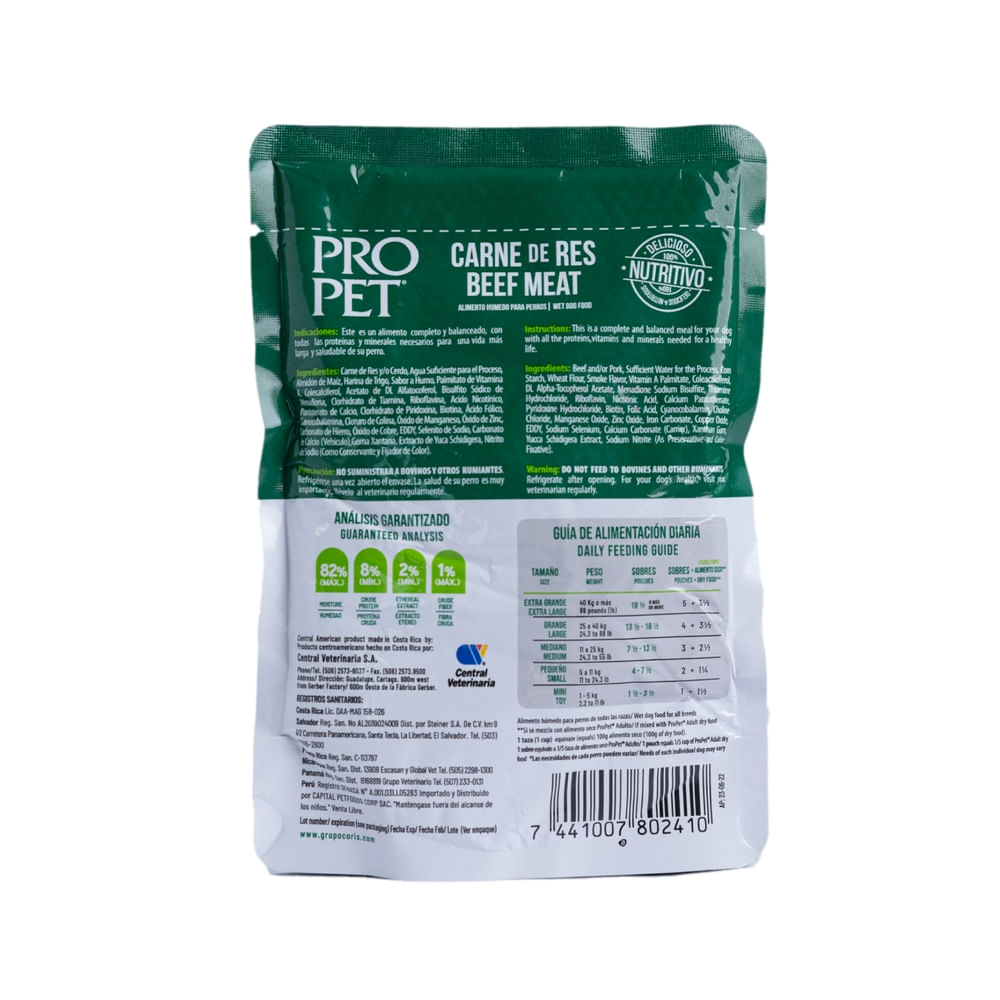 Comprar Alimento para perro Pro Pet, húmedo de Res -100g | Walmart ...