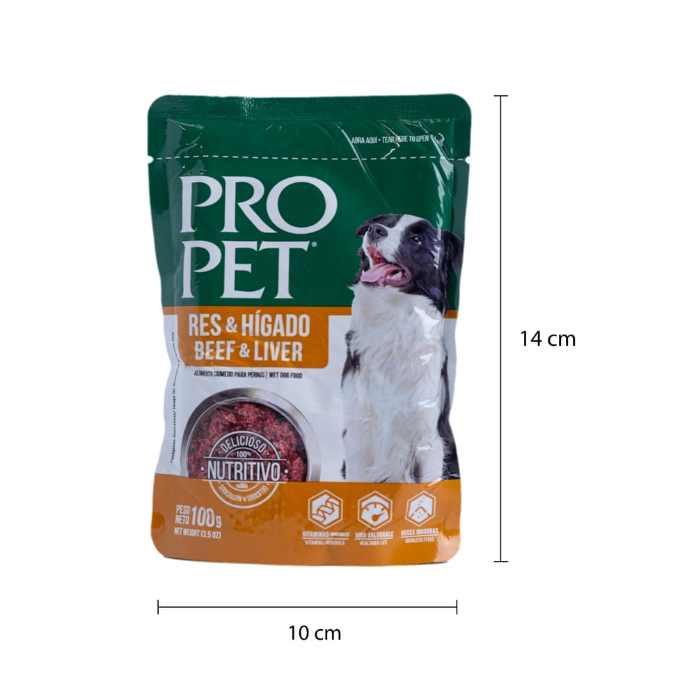 Comprar Alimento para perro Pro Pet, húmedo de Higado y Res -100g ...