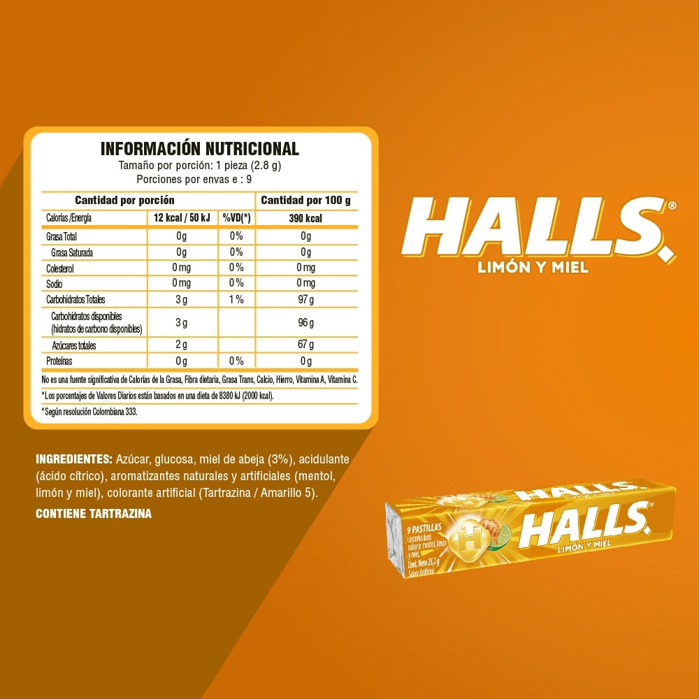 Comprar Caramelo Halls Limón Y Miel - 25.2g | Walmart Costa Rica ...