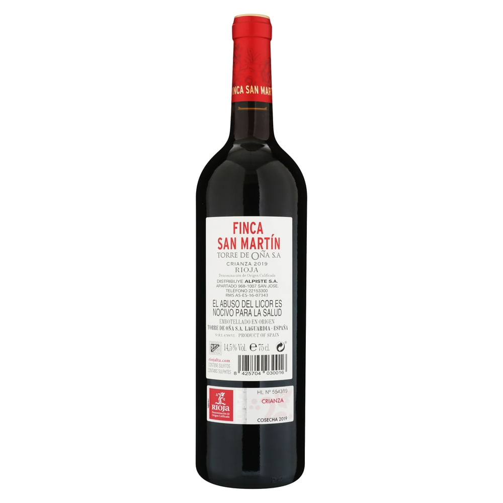 Comprar Vino Tinto Finca San Mart n Rioja En Botella 750 Ml Walmart