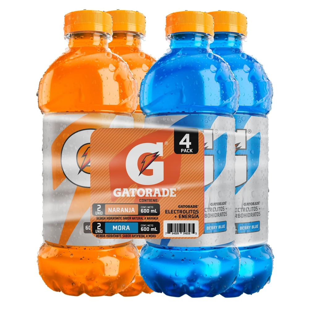 Comprar 4 Pack Bebida Gatorade Berry Blue Naranja -2400ml | Walmart ...