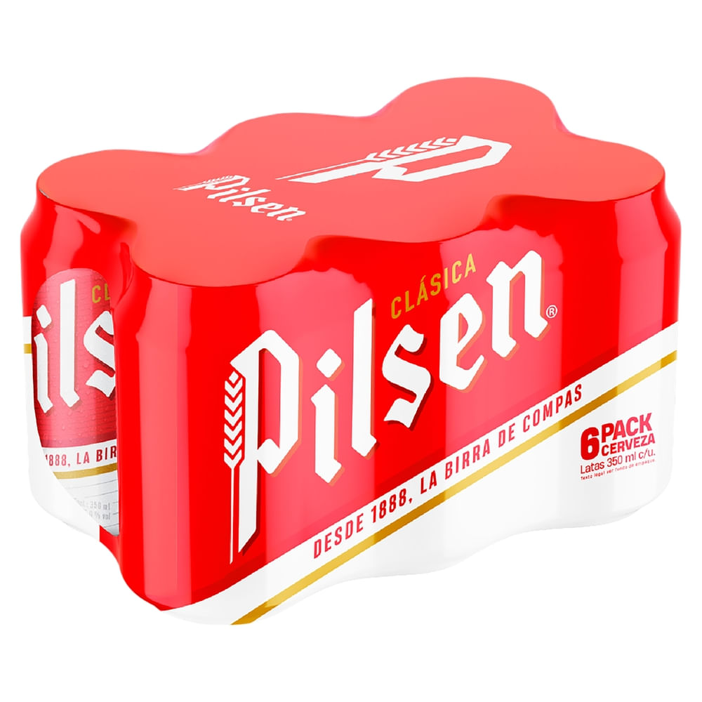6 Pack Cerveza Pilsen Lata - 350ml - Walmart | Costa Rica