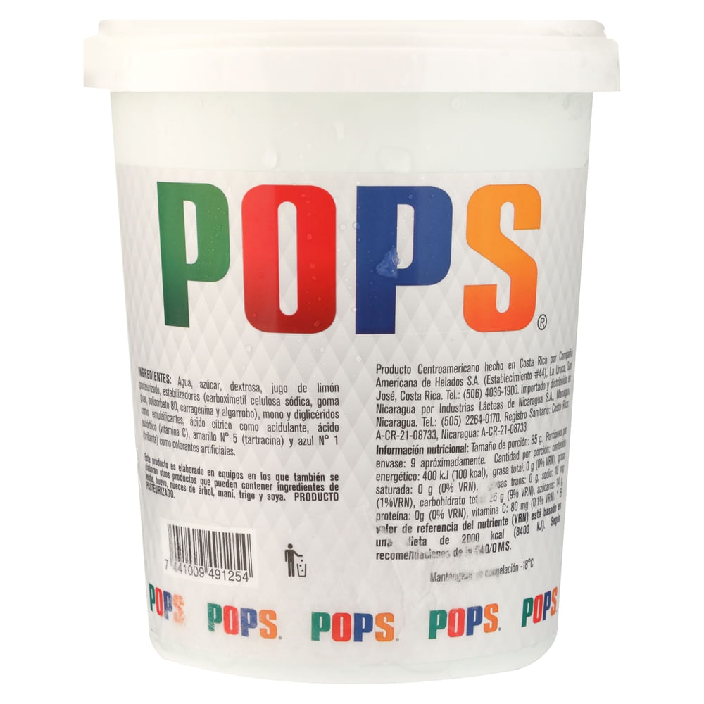 Comprar Helado Pops Nieve Limón -744gr | Walmart Costa Rica - Masxmenos ...