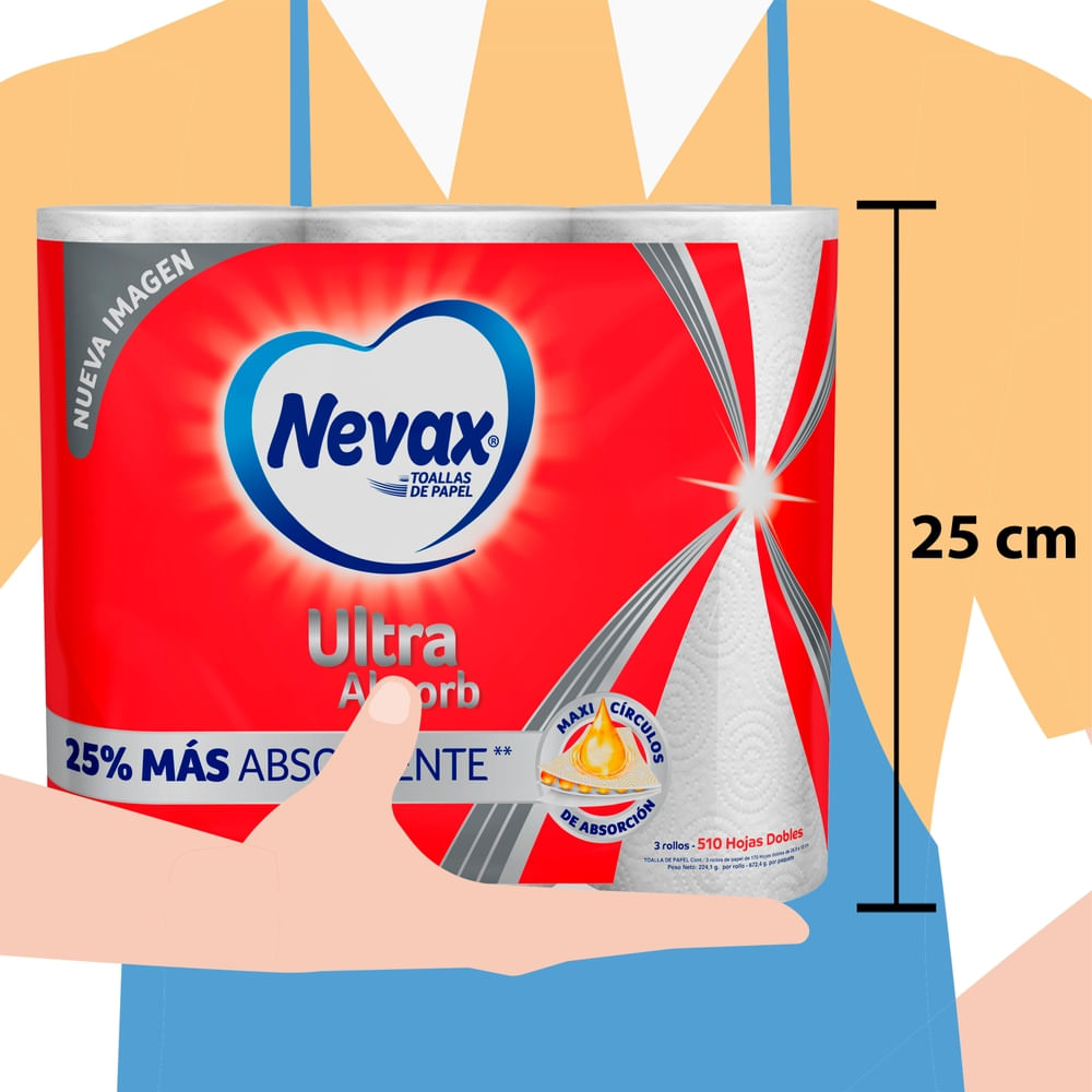 Comprar Toallas De Papel Nevax Ultra absorb - 3 Rollos | Walmart Costa ...