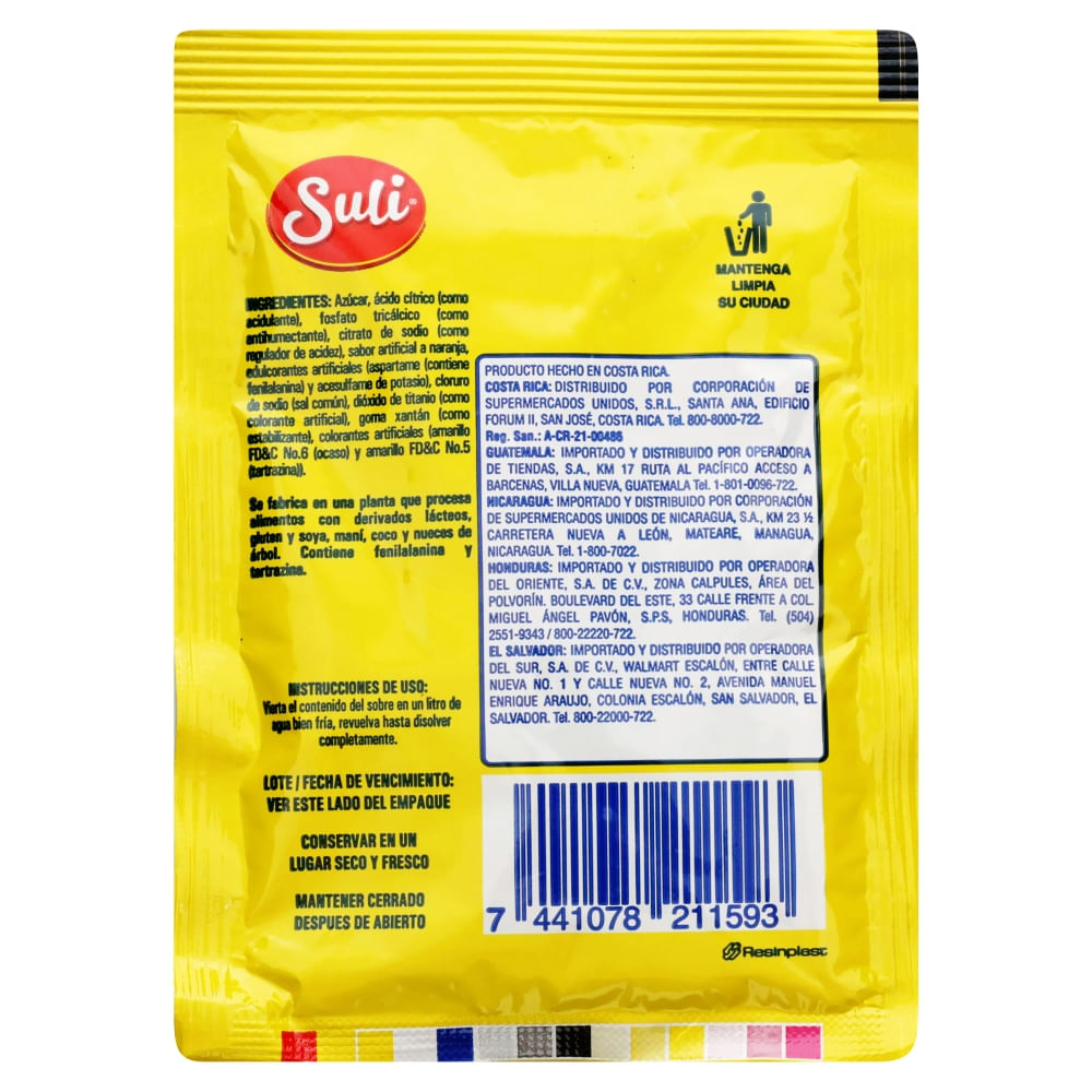 Comprar Bebida Suli En Polvo Sabor Naranja - 27 g | Walmart Costa Rica ...