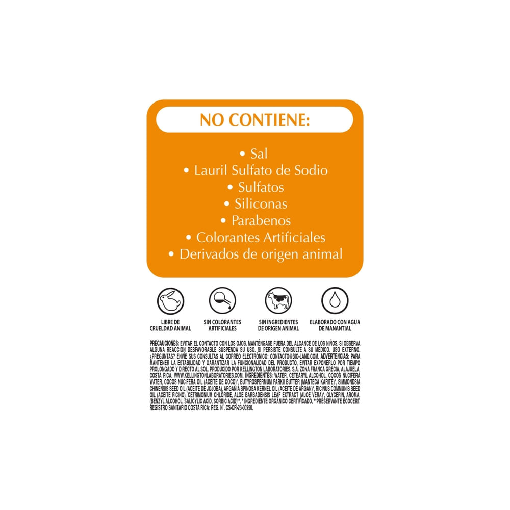 Comprar Acondicionador Bioland Leche de Coco Rizos Hidratados - 400 ml ...