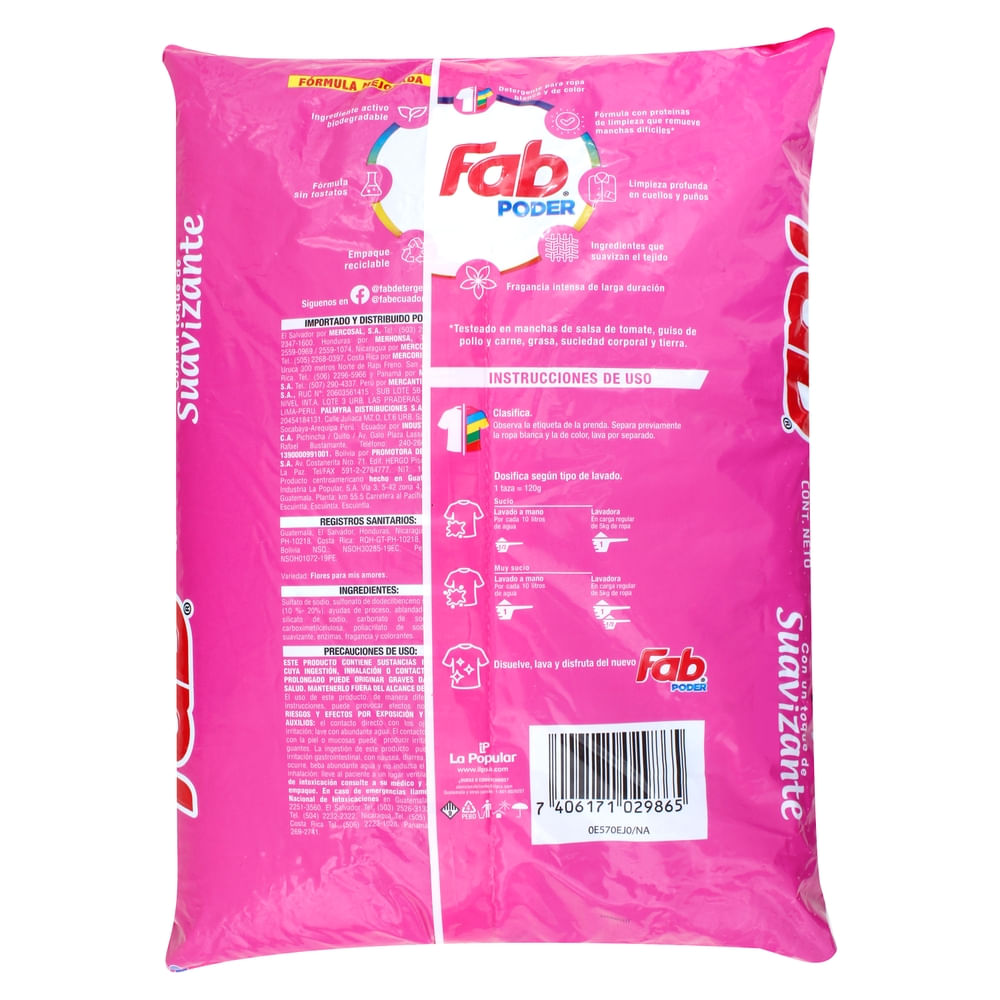 Comprar Detergente en polvo Fab 3 fragancia intensa con suavizante - 2. ...
