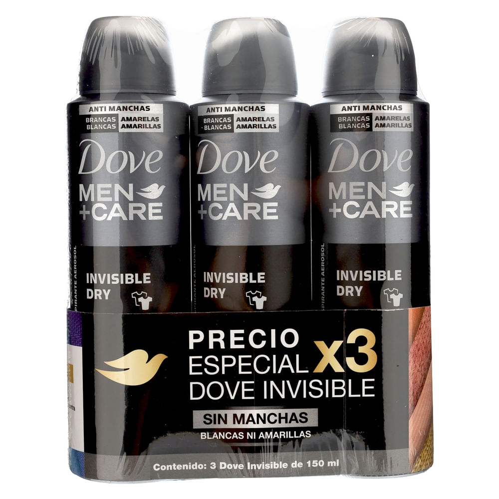 ComprarDesodorante Dove Men+Care Invisible Dry Aerosol 3 pack - 150ml ...