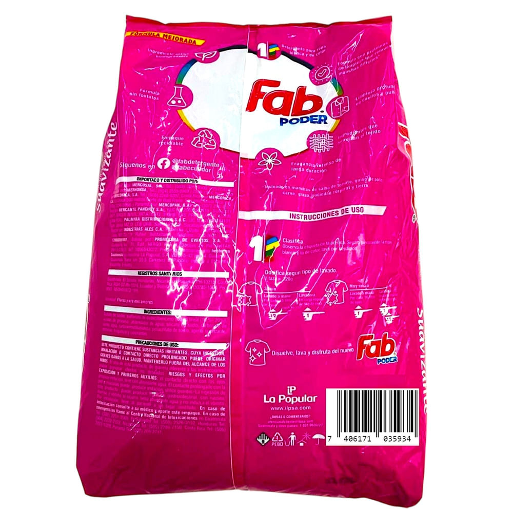 Comprar Detergente En Polvo Fab Flores Para Mis Amores - 2000 g ...