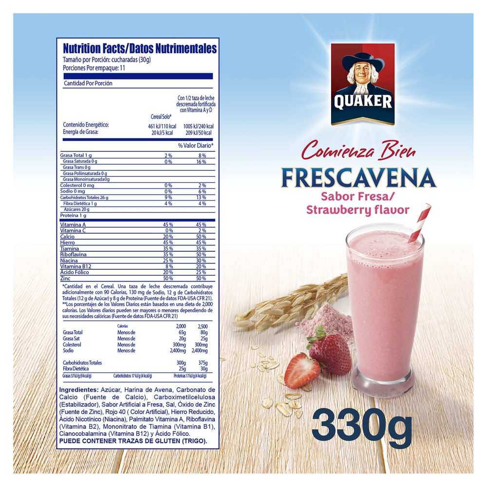 Comprar Bebida Quaker Frescavena De Fresa - 330 g | Walmart Costa Rica ...