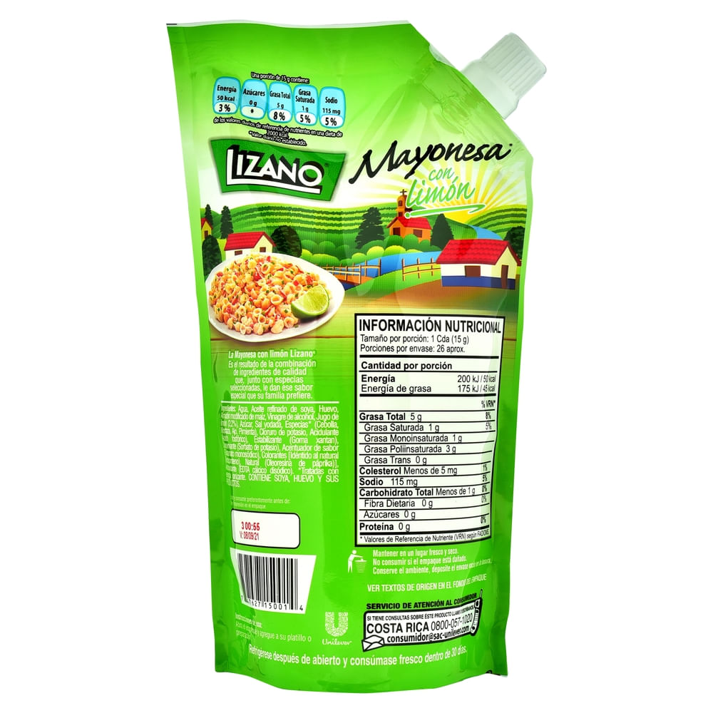 Comprar Mayonesa Lizano con limón - 380 g | Walmart Costa Rica ...