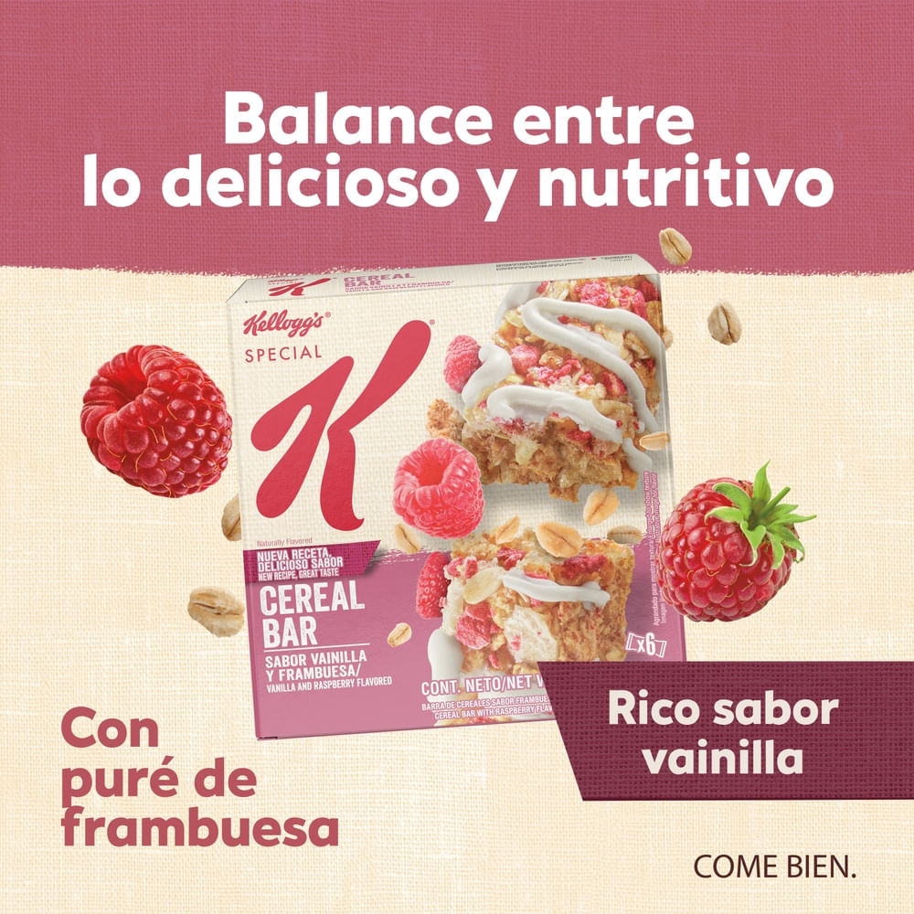Comprar Barras de Cereal Kelloggs Special K Vainilla y Frambuesa - 126 ...