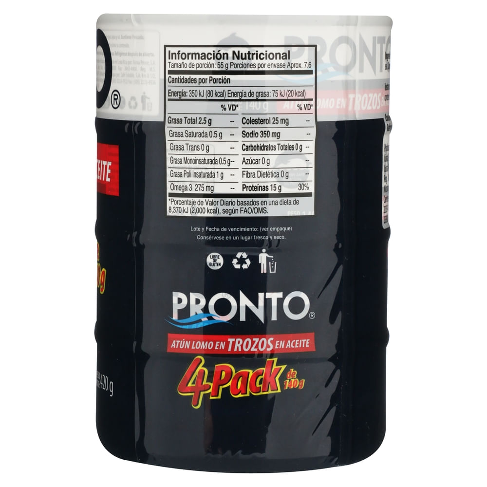 Comprar Atún Pronto lomo en trozos en aceite 4 pack - 560 g | Walmart ...