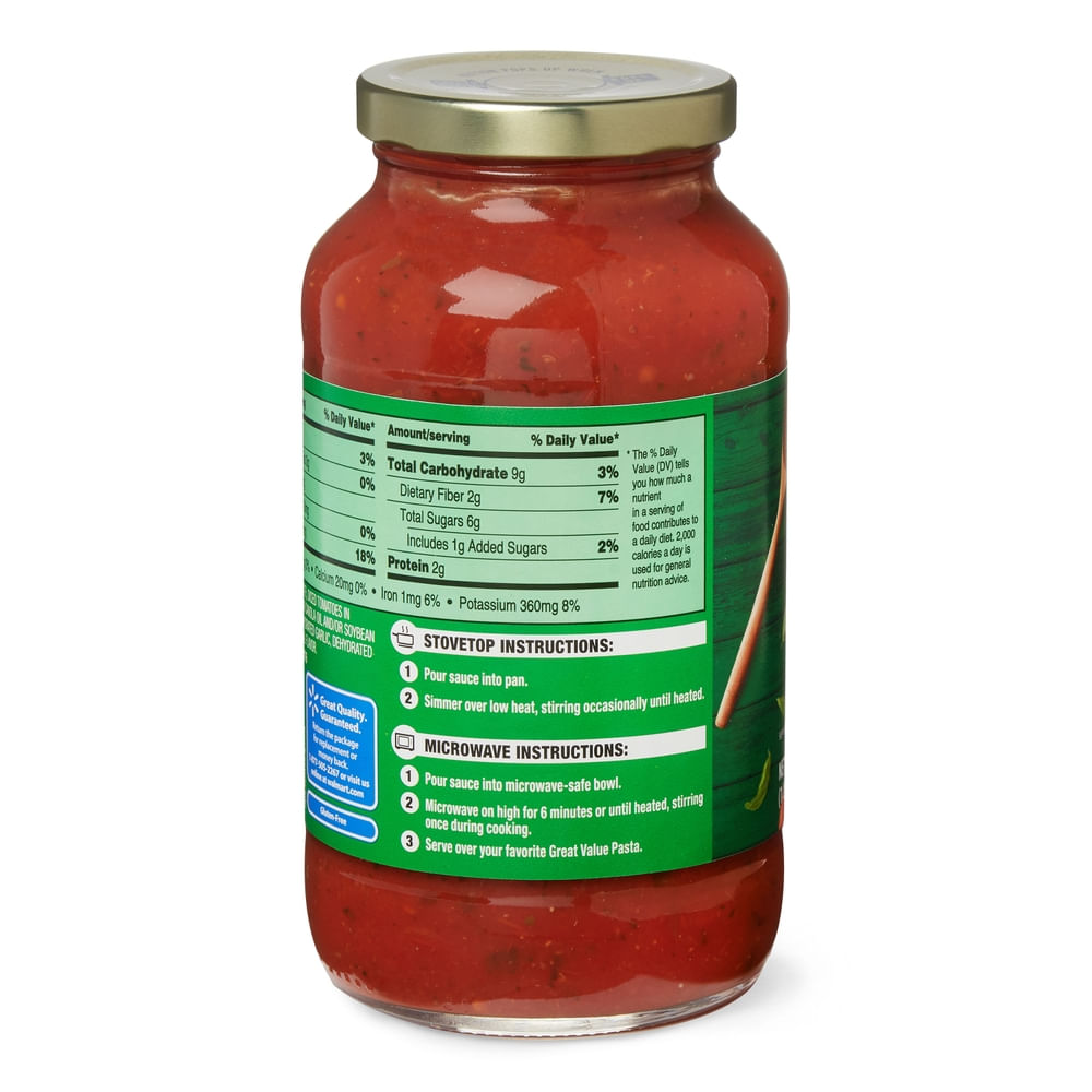 Comprar Salsa Great Value De Tomate Albahaca Y Ajo - 680 g | Walmart ...