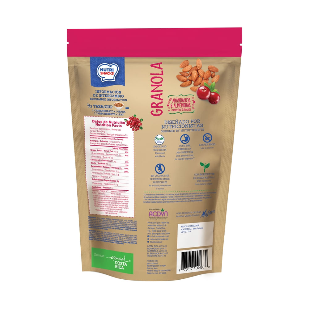 Comprar Granola Nutrisnacks sin azúcar agregado - 300 g | Walmart Costa ...