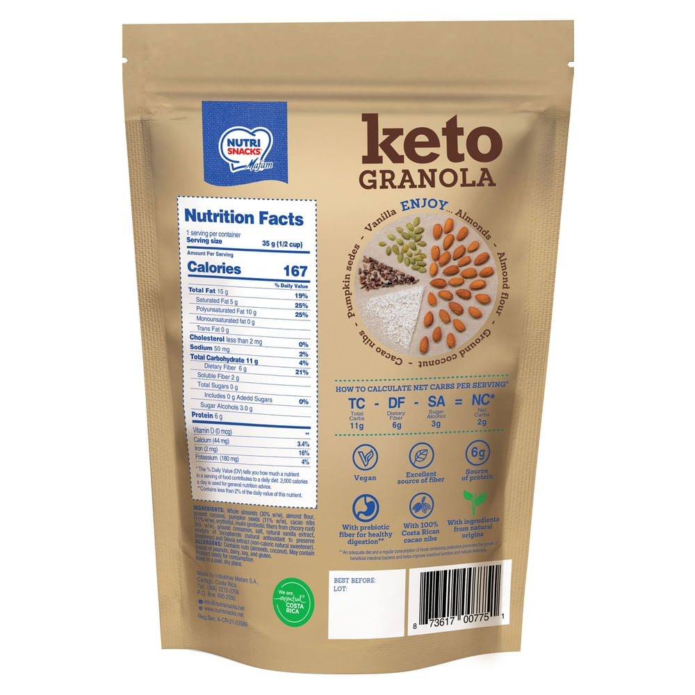 Comprar Granola Nutrisnacks Keto - 300 g | Walmart Costa Rica - Walmart ...