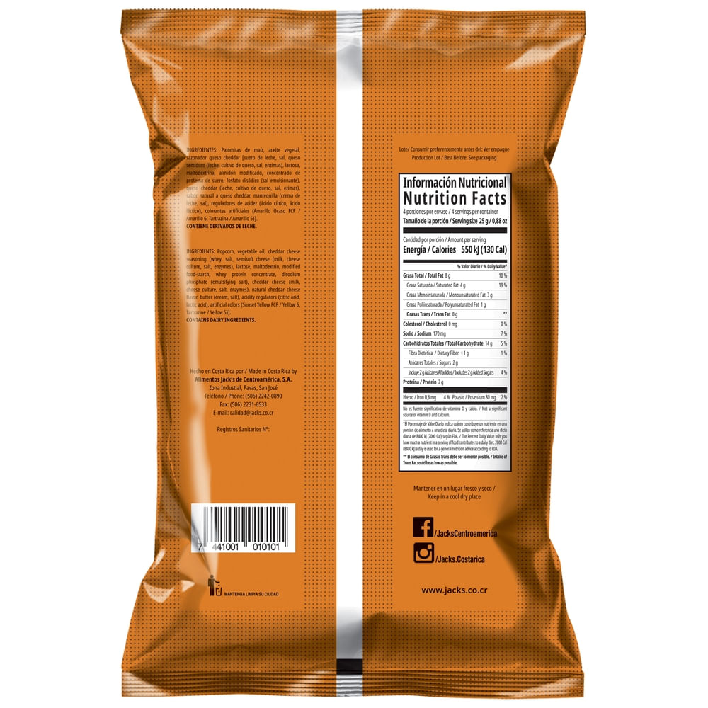 Comprar Popi Pop Jacks Queso Cheddar - 100 g | Walmart Costa Rica ...