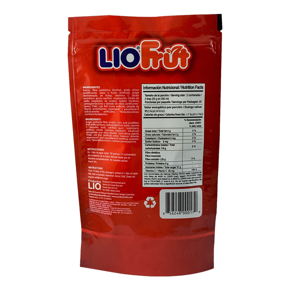 Comprar Bebida En Polvo Lio Te Frutas - 500Gr | Walmart Costa Rica ...