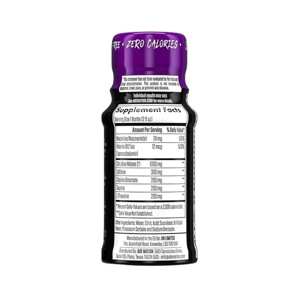 Abe Energy Shot Grape Soda 12 Pack 60 Ml - Walmart | Compra en línea